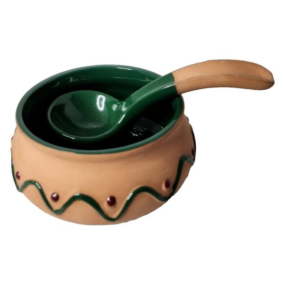 Vintage | Dining | Vintage Mexican Pottery Folk Art Clay Salsa Bowl ...